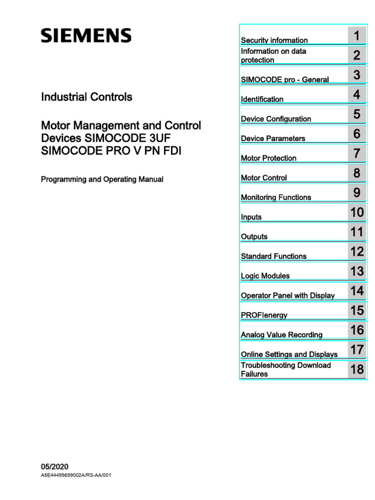 Manual Simocode Pro V PN Fdi En-Us | Download Free PDF | Safety | Trademark