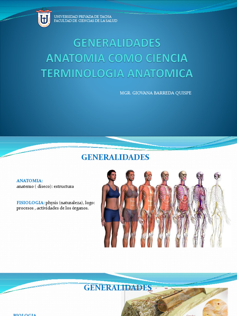 Generalidades Anatomia Como Ciencia. Terminologia Anatomica | PDF | Biología Celular) | Músculo ...
