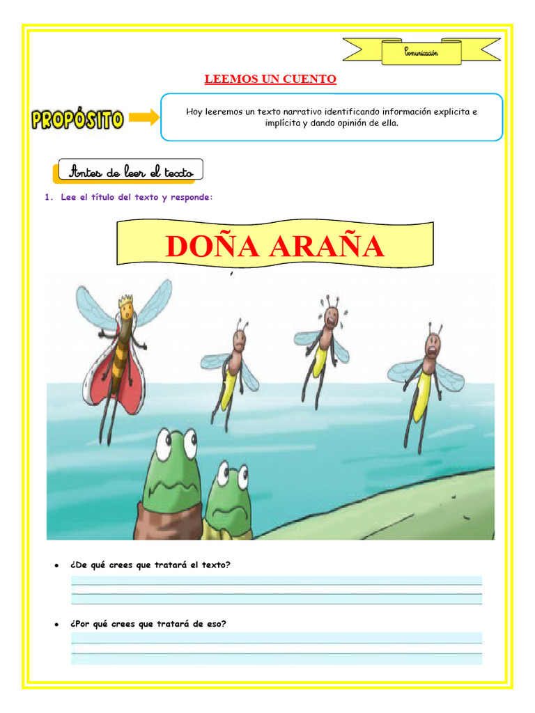 E12 Ficha d1 Com Leemos Un Cuento | PDF