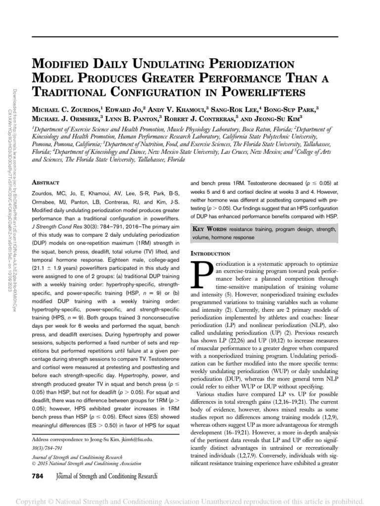 Modified Daily Undulating Periodization Model.24 | Download Free PDF ...