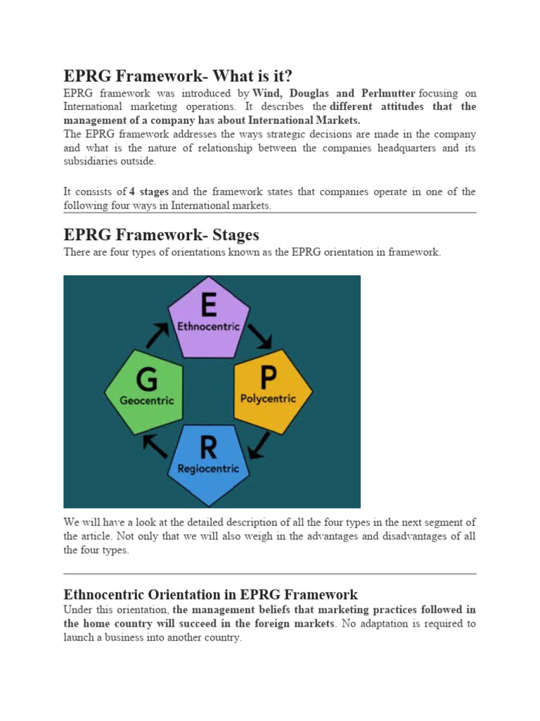 EPRG Framework | PDF | Marketing | Globalization