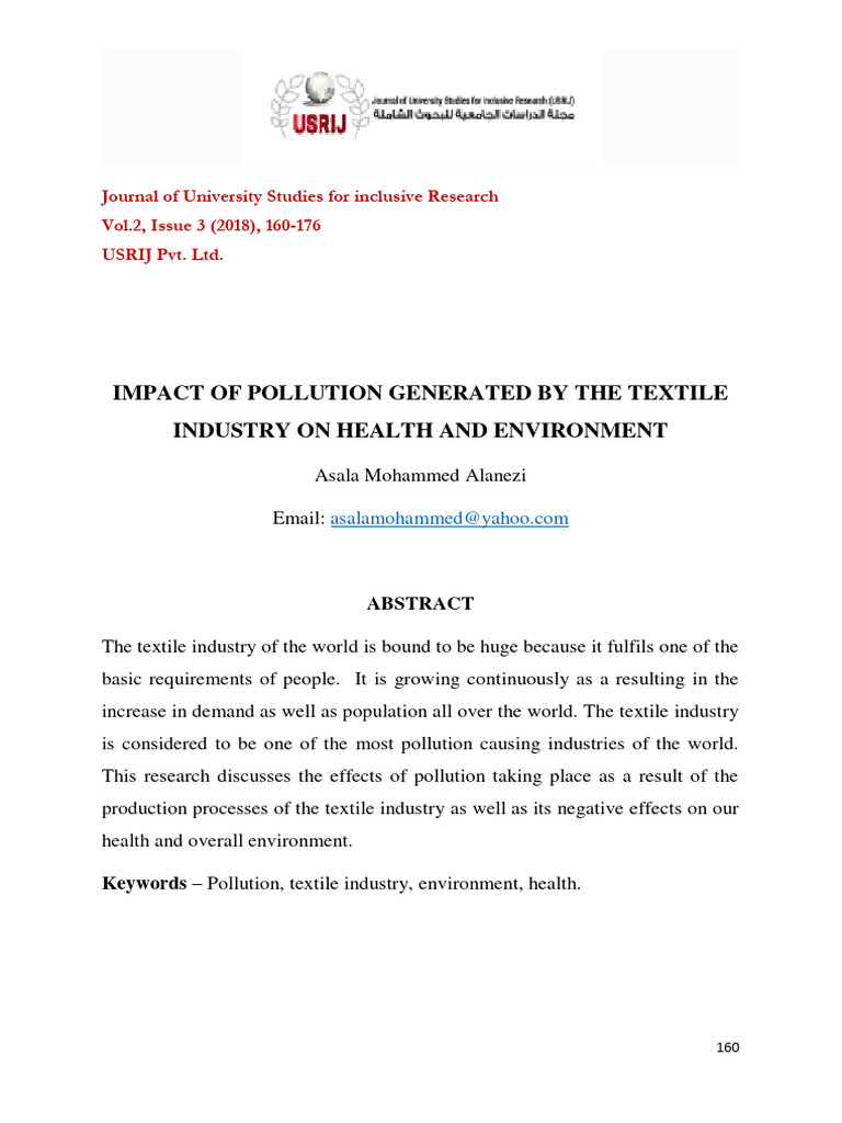 Textile Industry Pollution and Health Risks | PDF | Textiles | Dyeing
