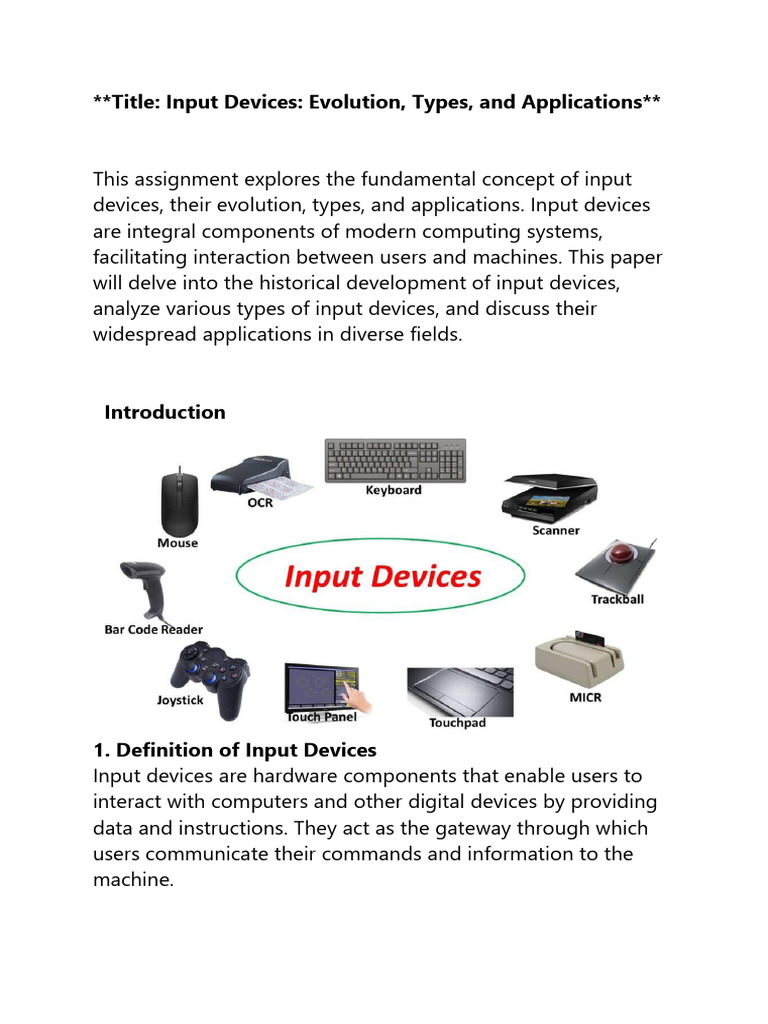 Input Devices | PDF | Touchscreen | Image Scanner Input Devices | PDF | Touchscreen | Image Scanner