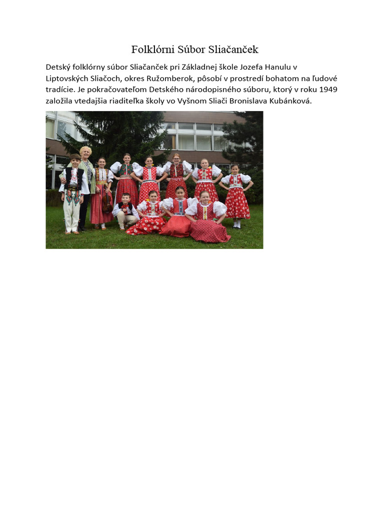 Folklórni Súbor Sliačanček | PDF