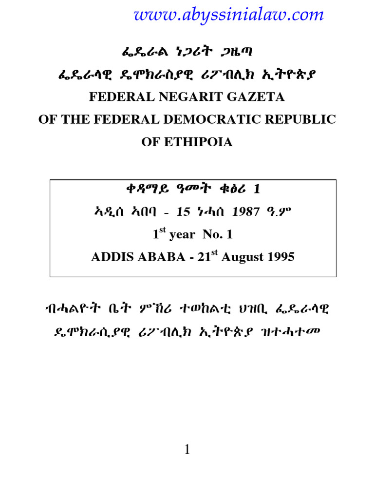 The 1995 Tigray Constitution (Tigrigna Version) | PDF