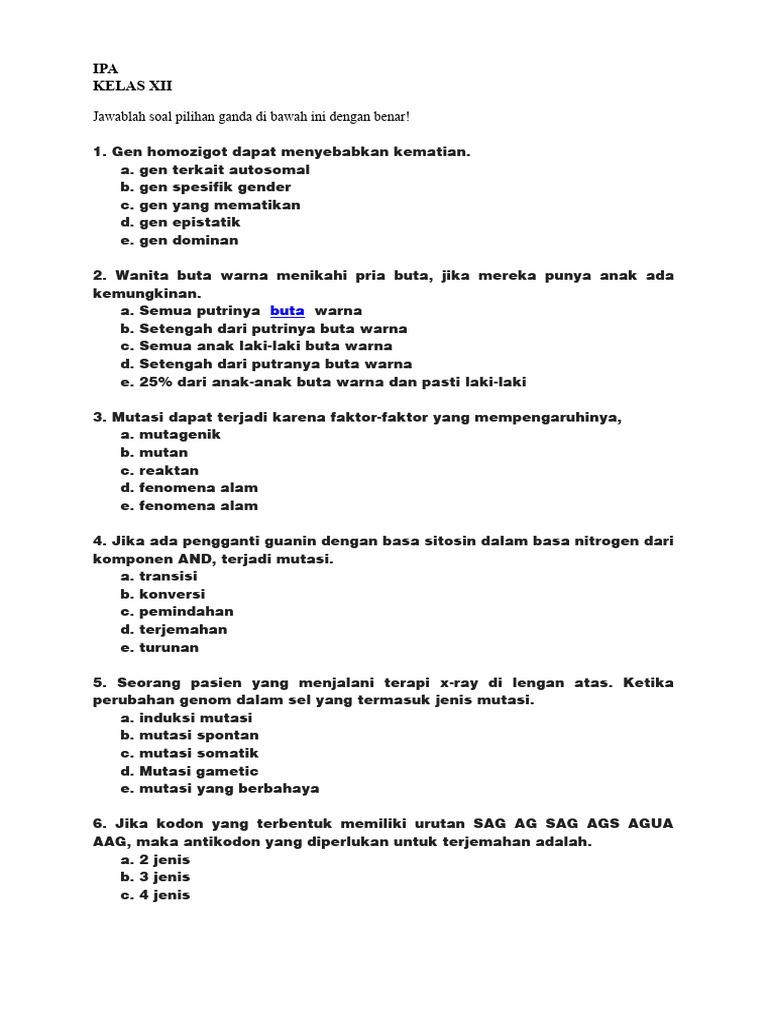 Ipa Kelas Xii | PDF | Kajian Bahasa Asing | Sains & Matematika