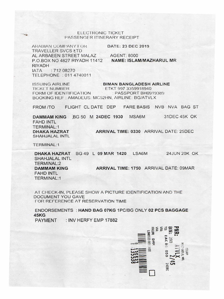 08 Return Tickets Saudi Arabia | PDF