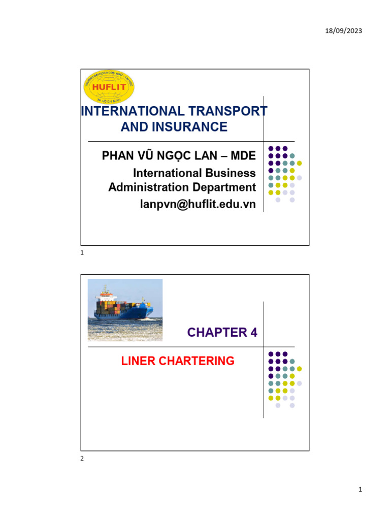 4 - Liner Chartering | PDF | Bill Of Lading | Cargo