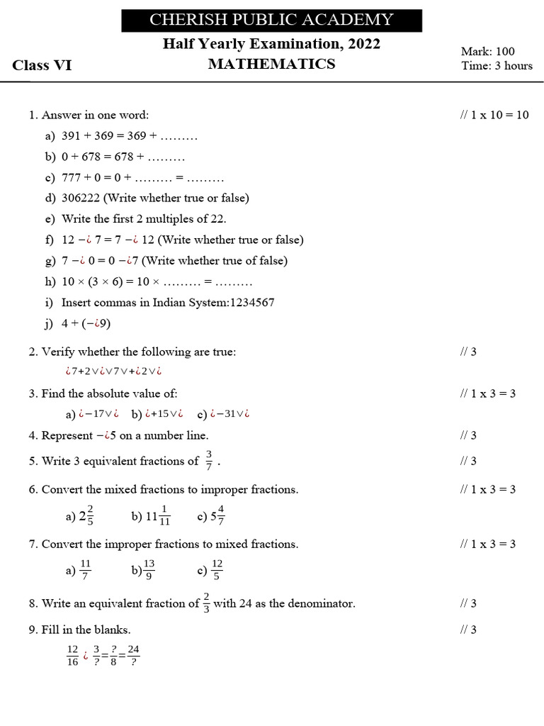 6 Maths | PDF | Numbers | Mathematical Concepts