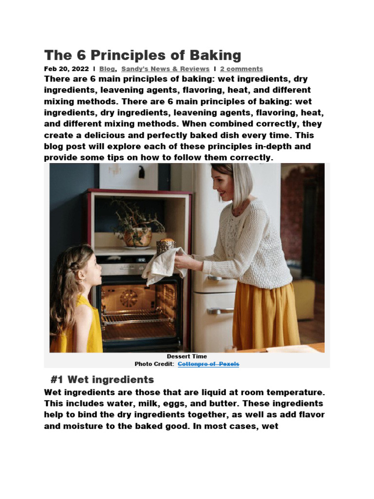 The 6 Principles of Baking | PDF | Baking | Batter (Cooking)