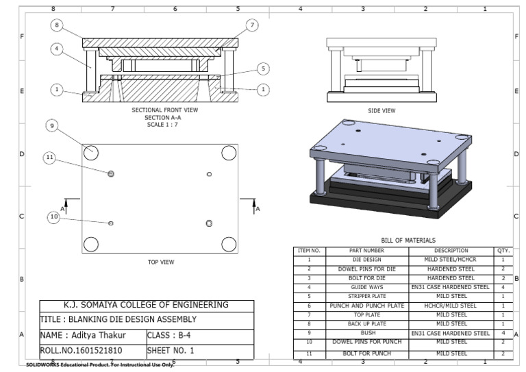 Blanking Assembly Part Drafting | PDF | Equipment | Building Engineering