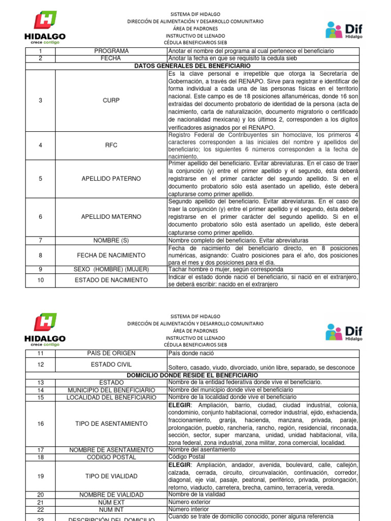 Instructivo SIEB | PDF