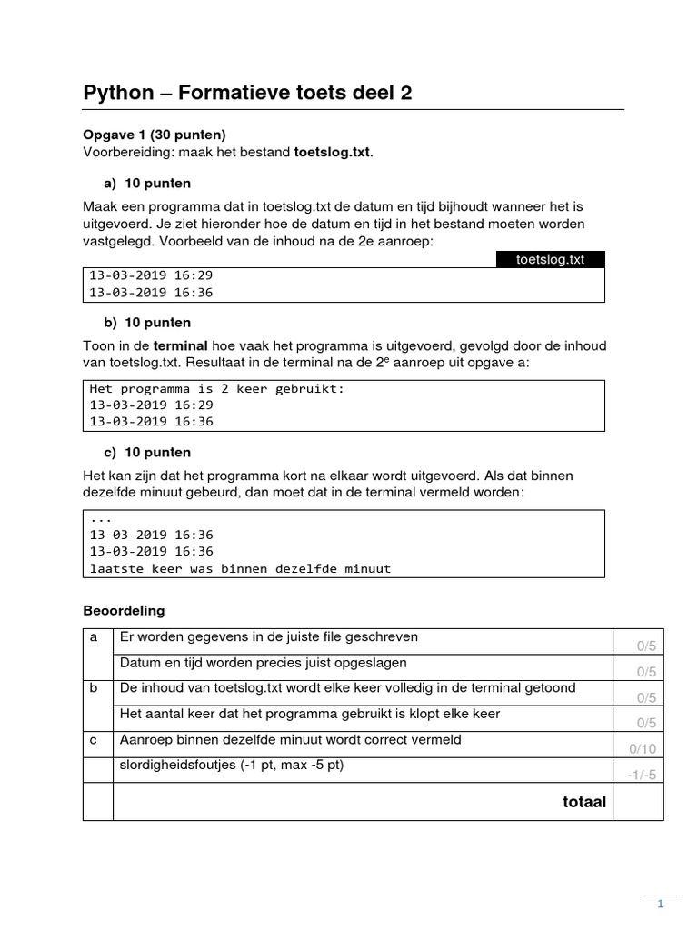 Formatieve Toets Deel 2 | PDF
