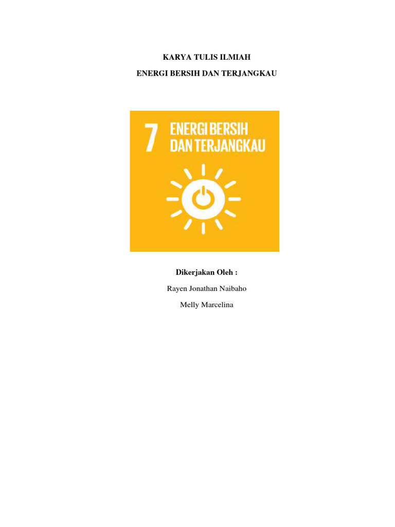 Karya Tulis Ilmiah Energi Bersih Dan Terjangkau | PDF