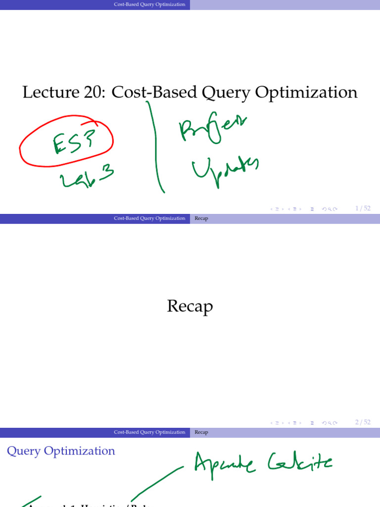 20 Cost Based Optimization Annotated | PDF | Databases | Database Index