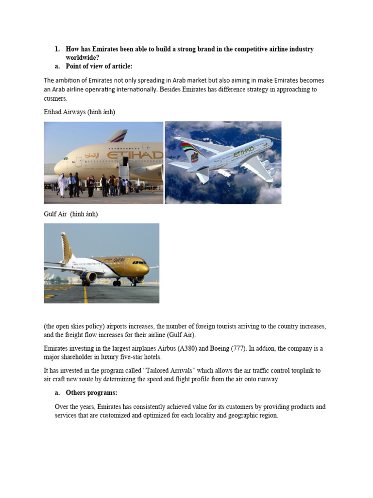 Emirates' Brand Strategy and Challenges | PDF | Emirates (Airline ...