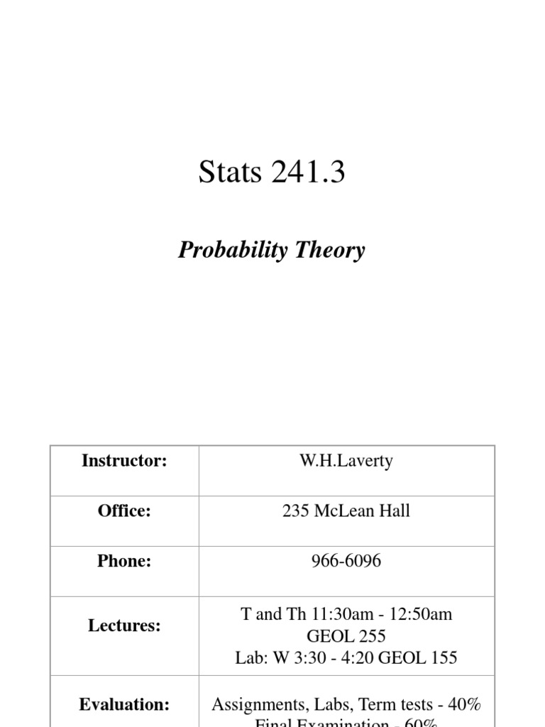 Introduction to Probability Theory: Models for Understanding Random Phenomena | PDF ...