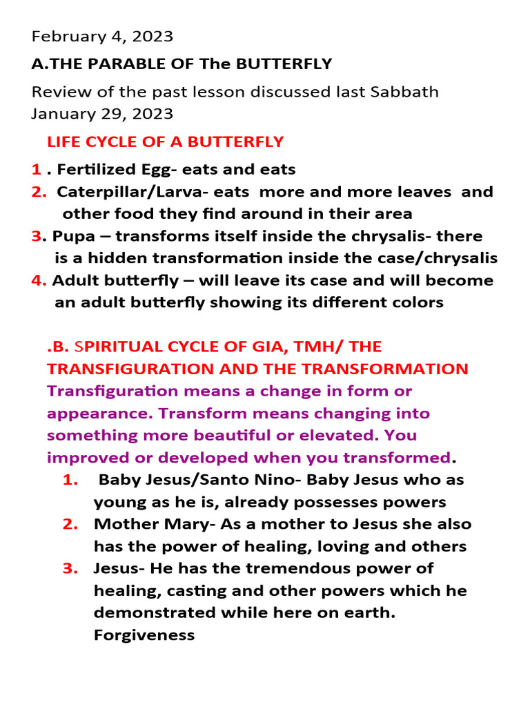 Butterfly Parable: Spiritual Transformation | PDF