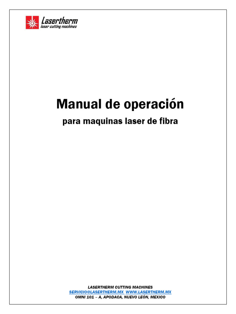 Manual de Operación Cortadora Láser | PDF