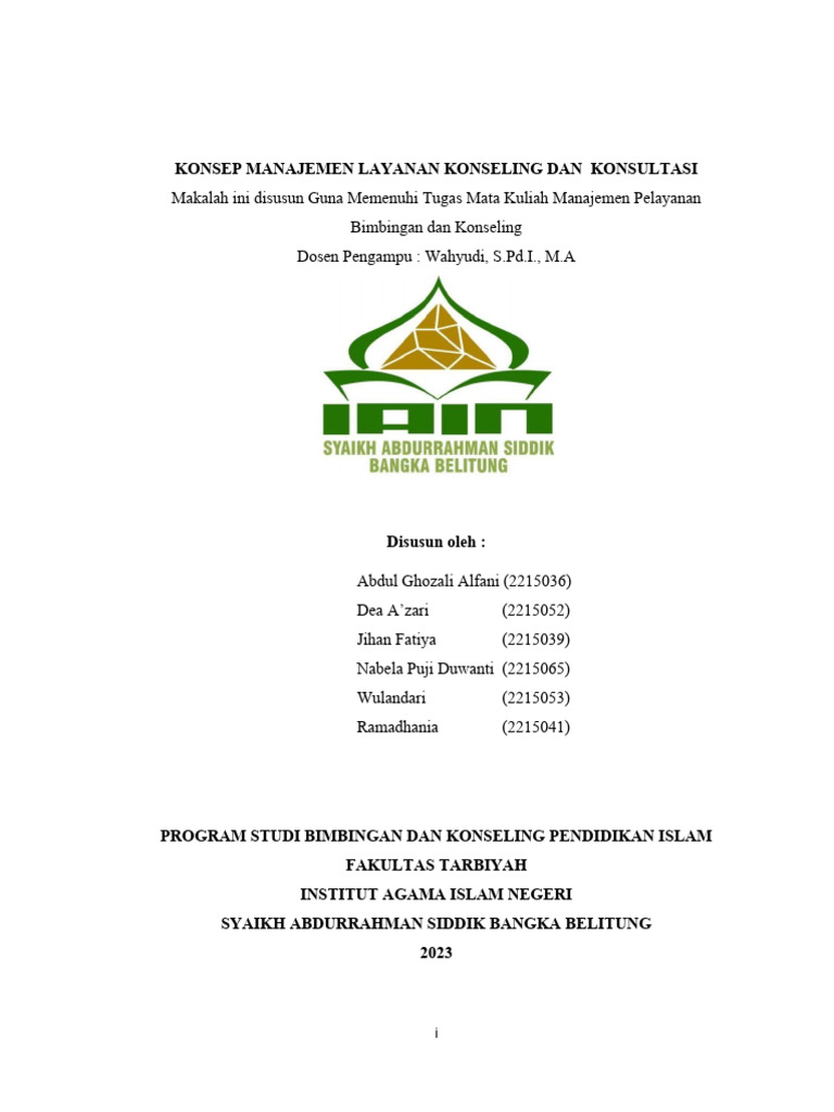 Konsep Manajemen Layanan Konseling Dan Konsultasi | PDF | Karier ...