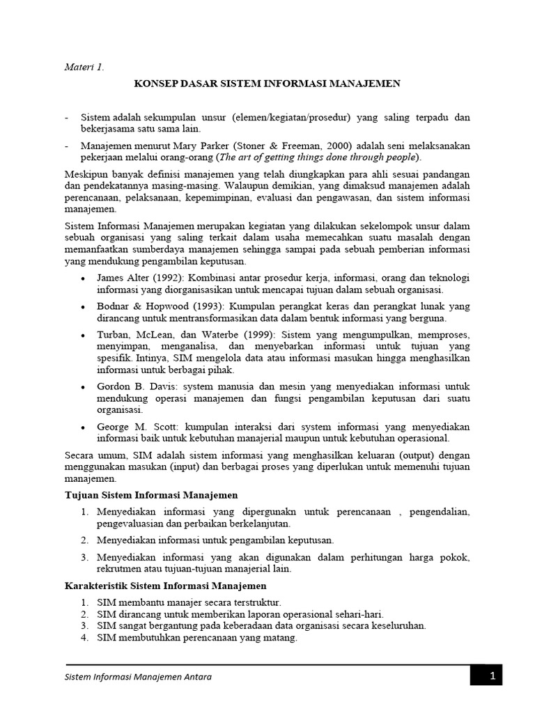 Konsep Dasar SIM | PDF