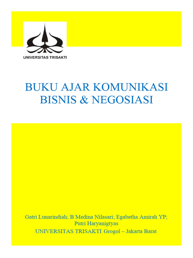 Buku Ajar Komunikasi Bisnis Negosiasi - Fakultas Ekonomi Bisnis USAKTI (FINAL) | PDF | Bisnis ...