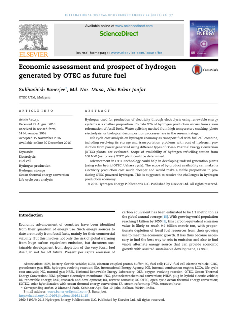 Techno-Economic Analysis of Innovative Production | PDF | Hydrogen ...
