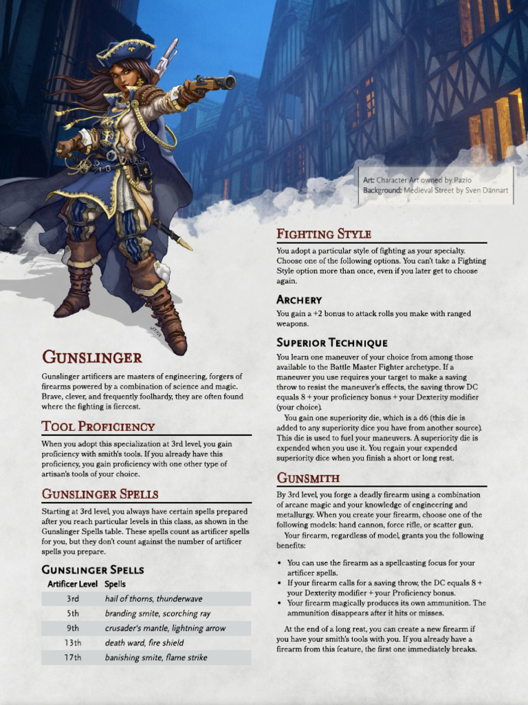 Artificer Specialist - Gunslinger - GM Binder | PDF