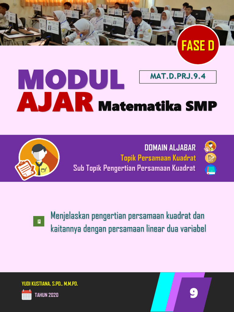 Modul Ajar Matematika - Pengertian Akar Persamaan Kuadrat - Fase D | PDF