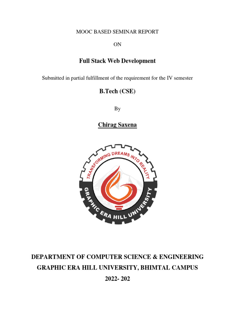 Mooc Semiar File Chirag Saxena Pdf Computer Network Html Element 