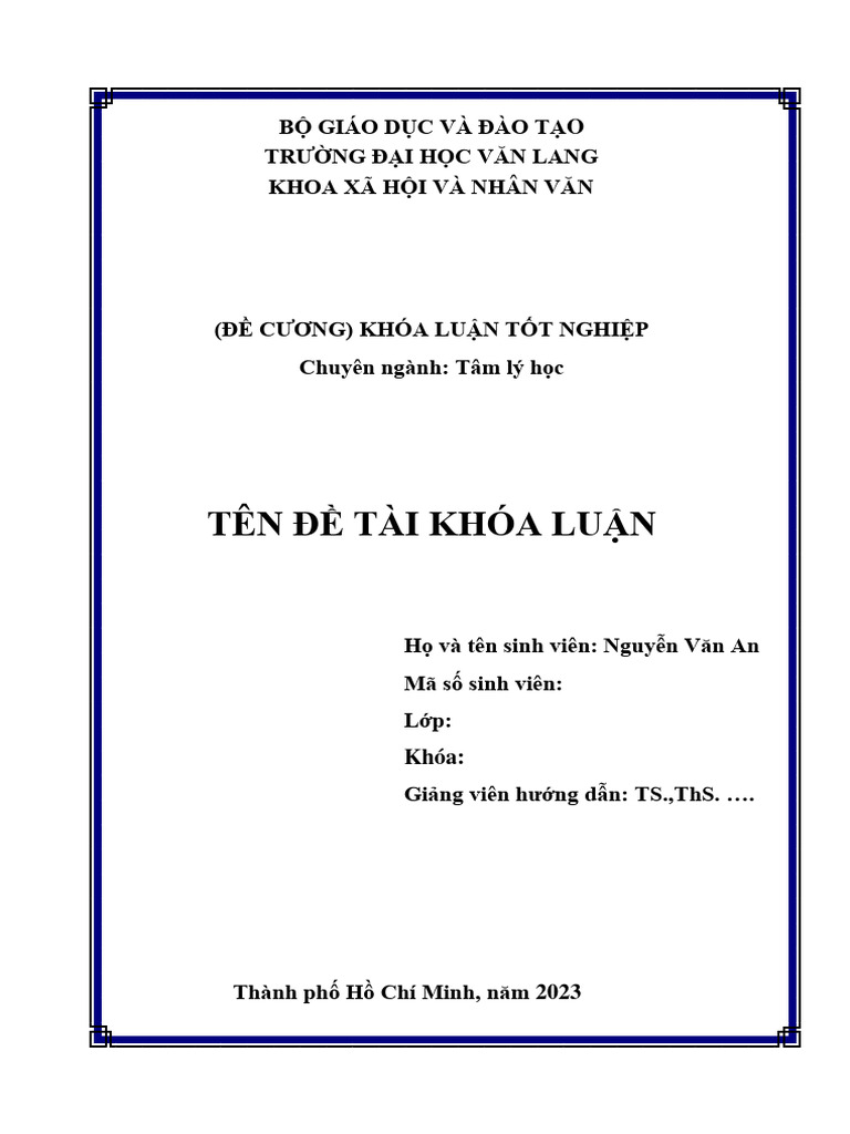Huong Dan Trinh Bay Khoa Luan Tot Nghiep | PDF
