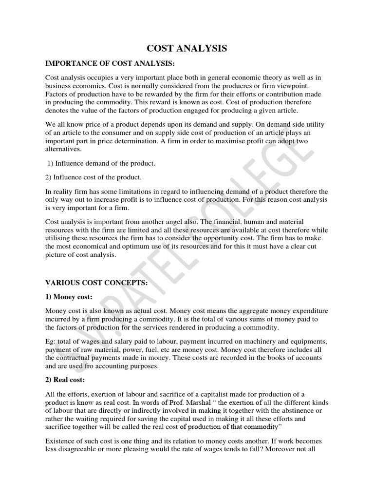 Economic Topic 3, FOE, COST ANALYSIS | PDF | Monopoly | Marginal Cost