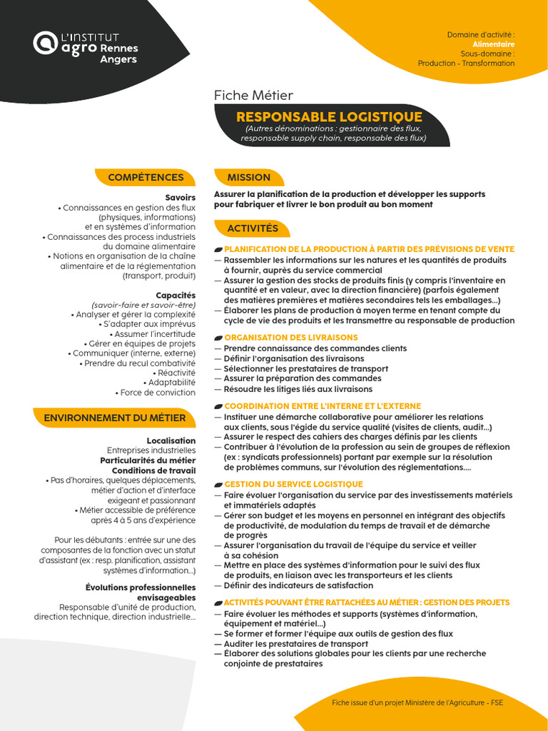 Responsable Logistique | PDF | Logistique | Business