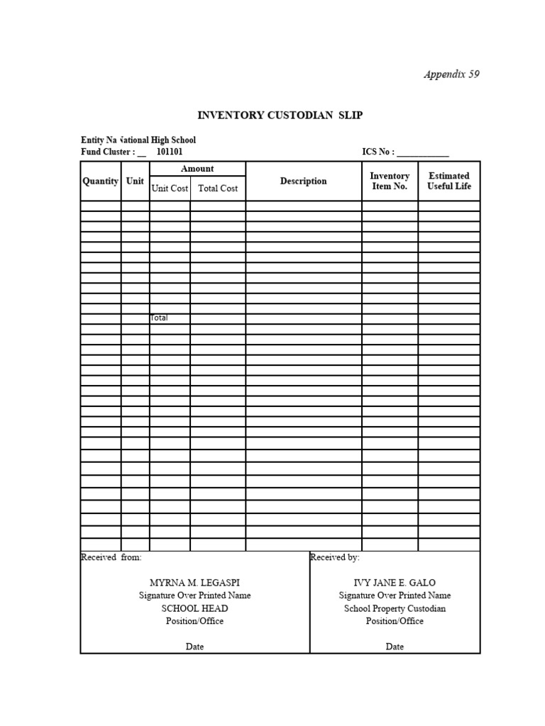 Inventory and Custodian Slip | PDF | Inventory | Financial Economics