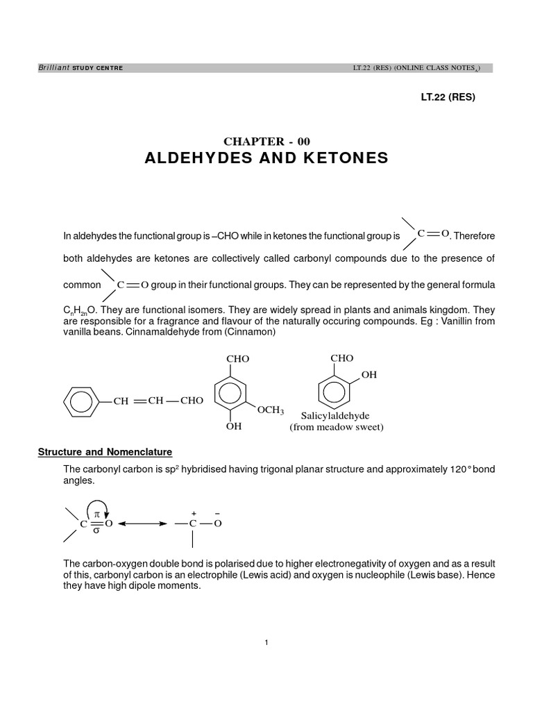 Aldehyde Ketone Notes | PDF | Aldehyde | Ketone