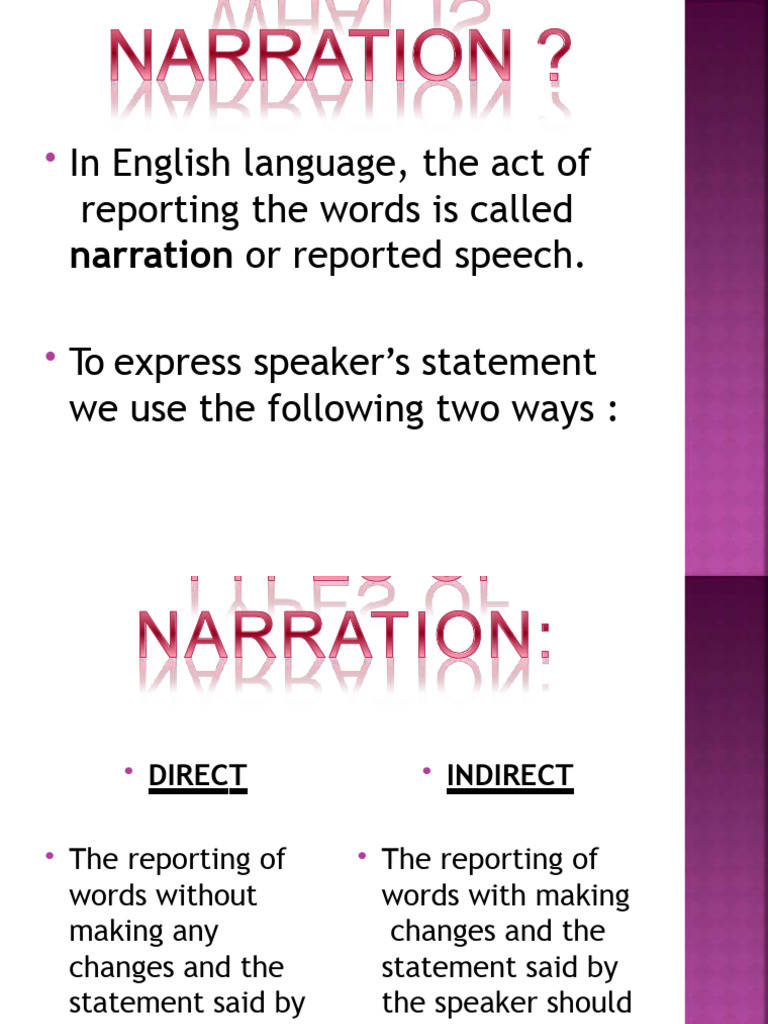 In English Language, The Act of Reporting The Words Is Called | PDF ...