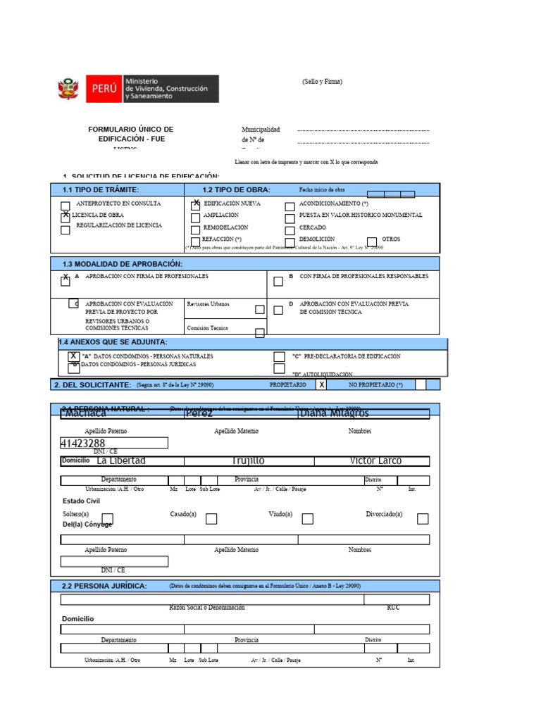Formulario Unico de Edificacion Fue | PDF | Demolición