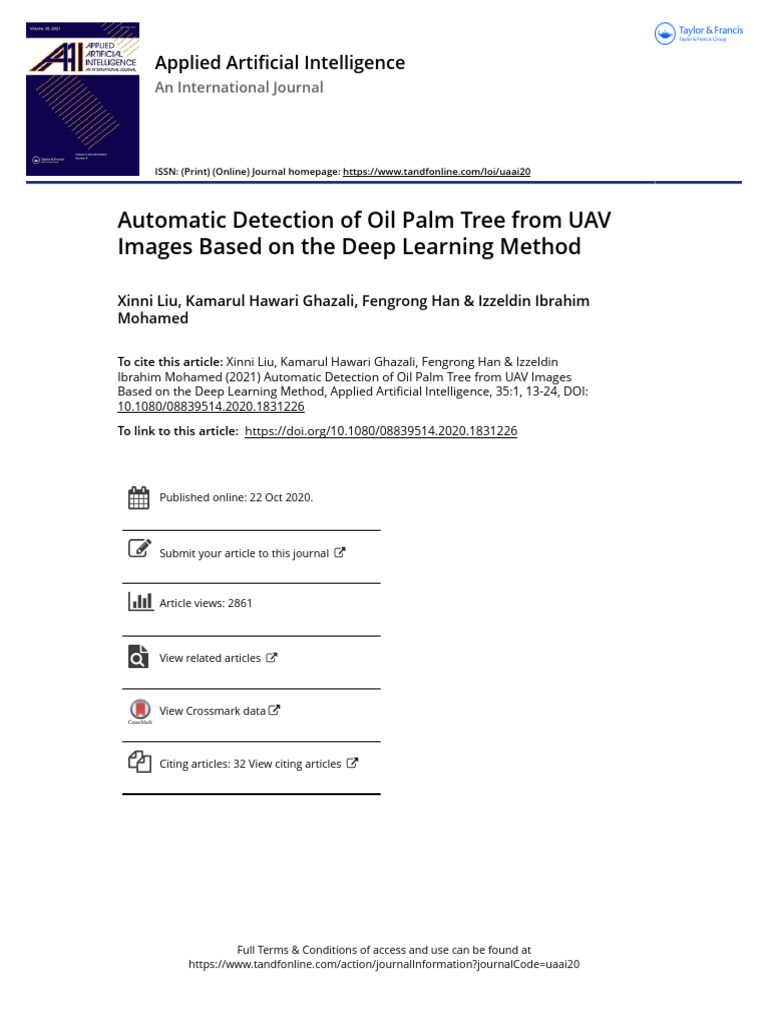 Automatic Detection of Oil Palm Tree From UAV Images Based On The Deep Learning Method | PDF ...