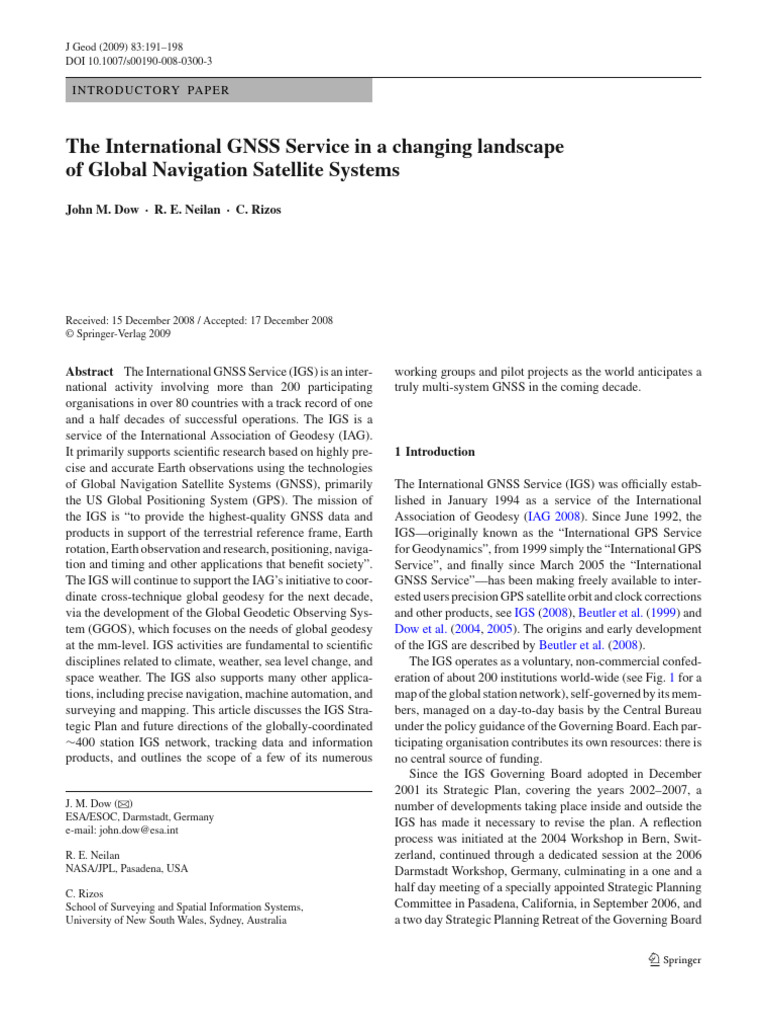 International GNSS Service (IGS) | Download Free PDF | Global ...