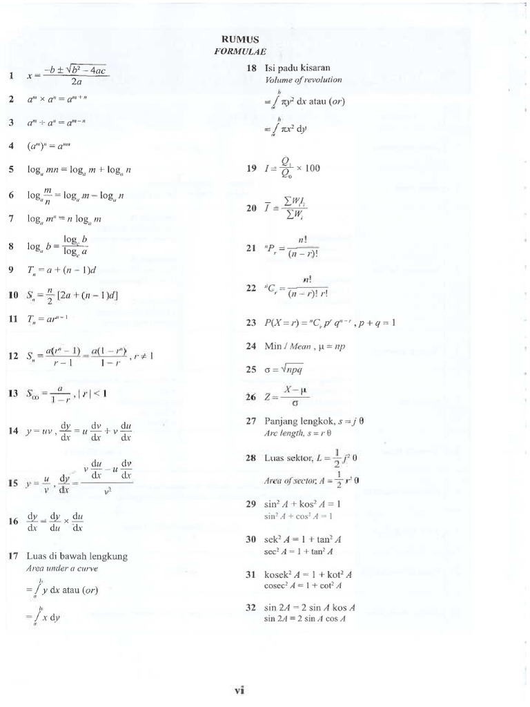 SPM Add Maths Formula Sheet | PDF SPM Add Maths Formula Sheet | PDF