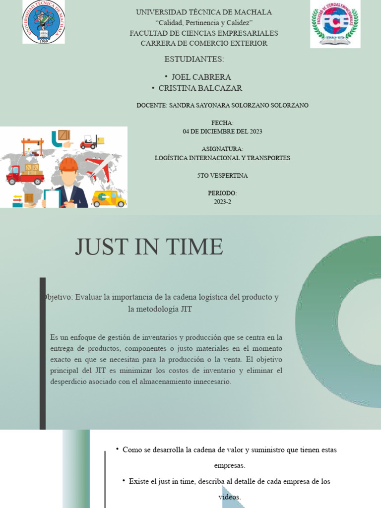 Just in Time | PDF | Lean Manufacturing | Logística