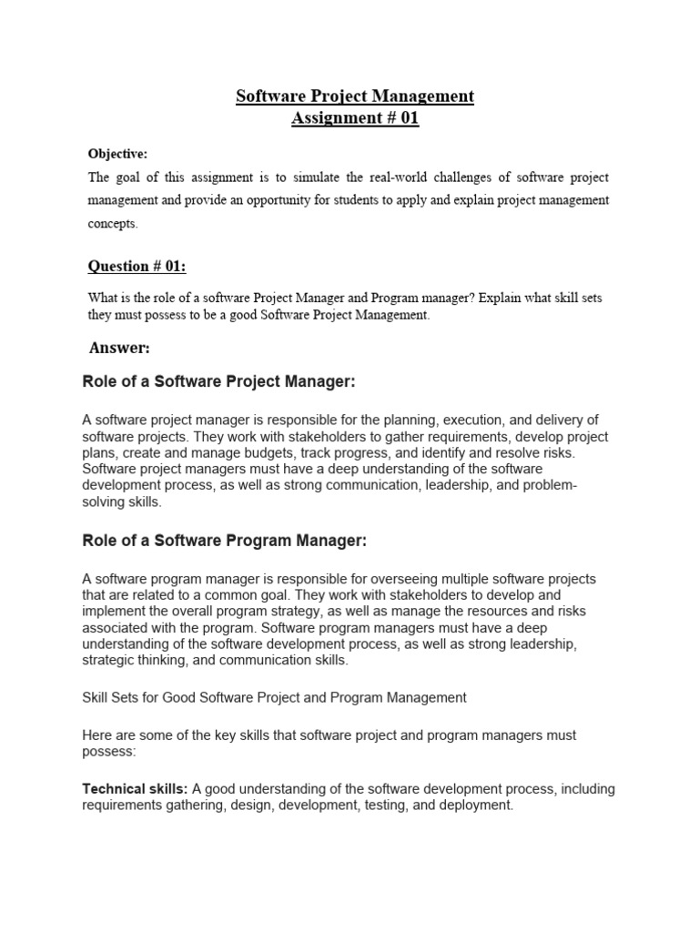 Software Project Management Assignment 1 | PDF | Microsoft | Project Management