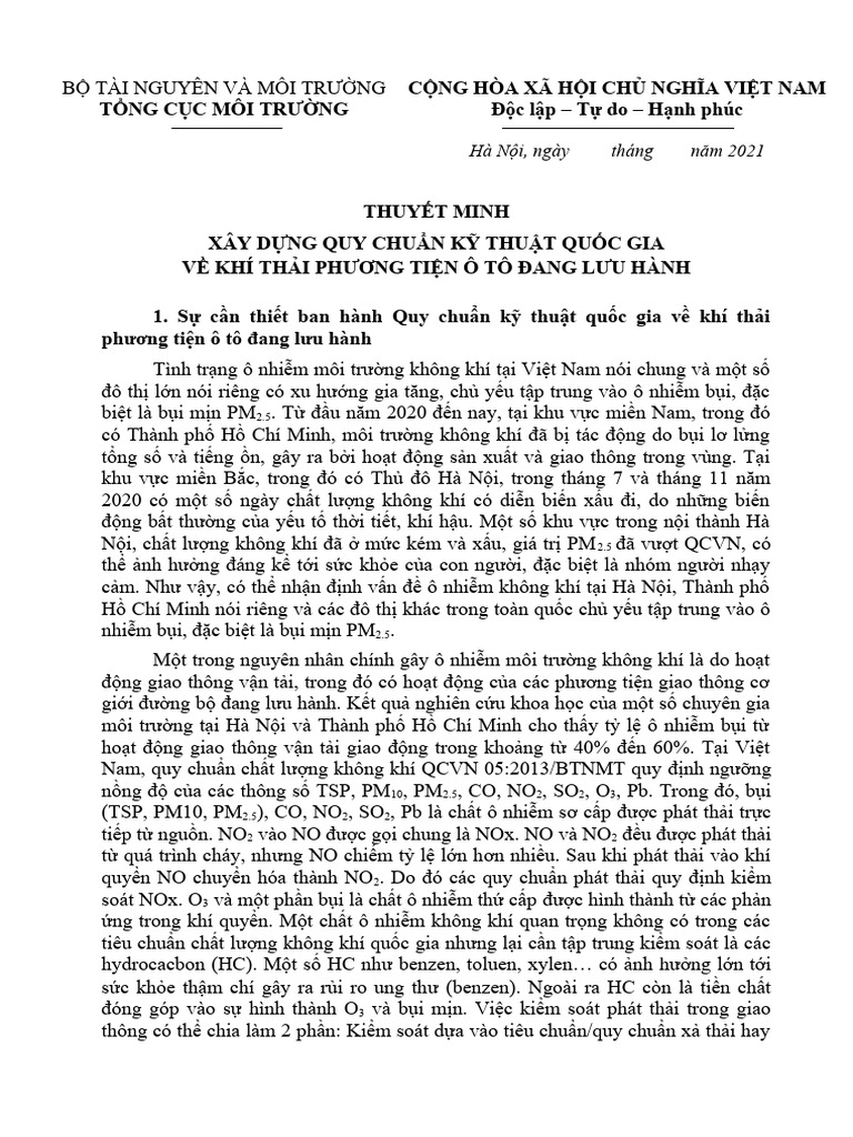Thuyet Minh Khi Thai o To Dang Luu Hanh | PDF
