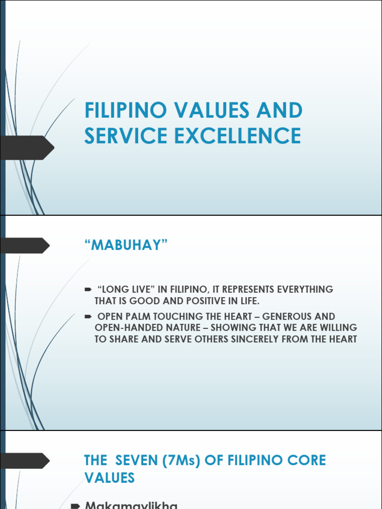 7Ms FILIPINO VALUES AND SERVICE EXCELLENCE 2 | PDF | Hotel