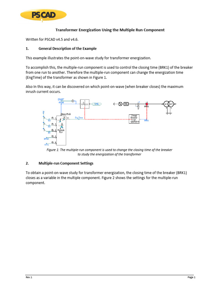 Transformer - Energization - Using - The - Multiple - Run - Component ...