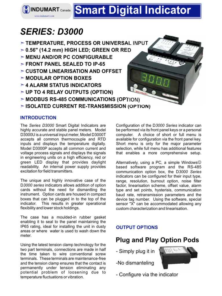 SERIES: D3000: Indumart | PDF | Relay | Power Supply
