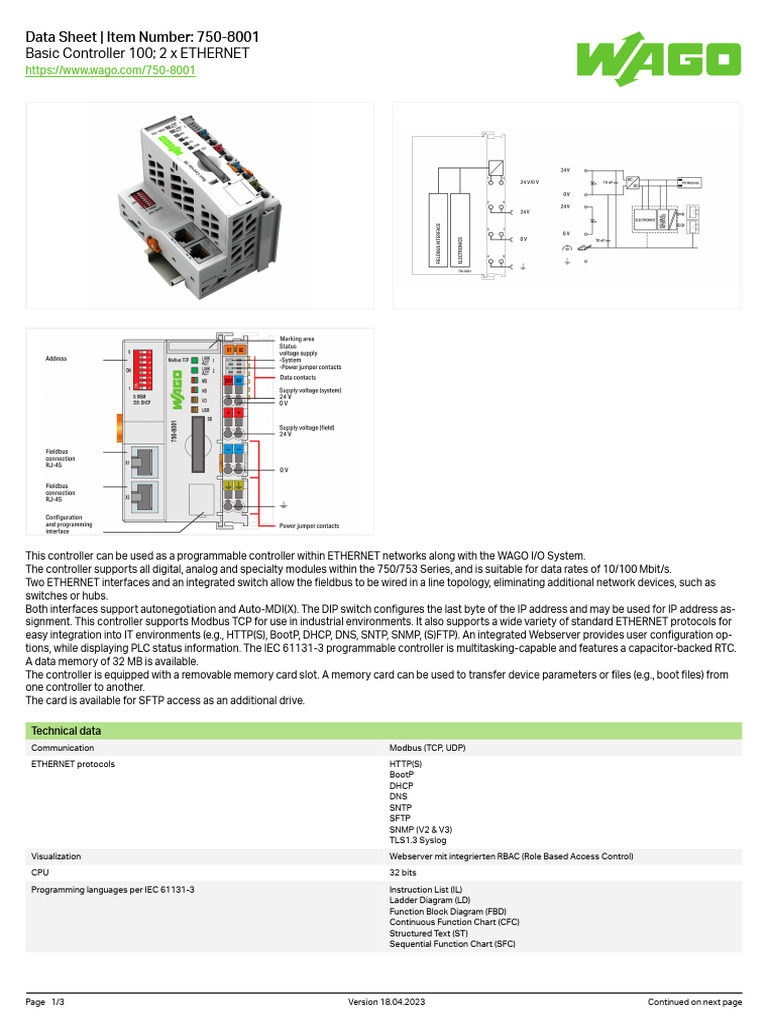 Wago 750-8001en | PDF | Programmable Logic Controller | File Transfer Protocol