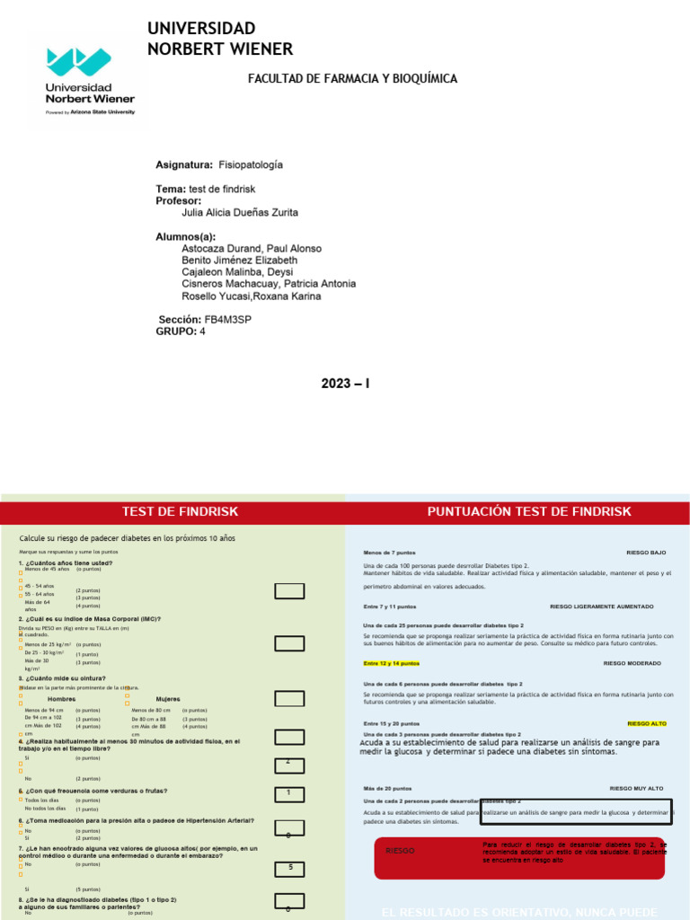 Test de Findrisk | PDF | Diabetes | Hipertensión