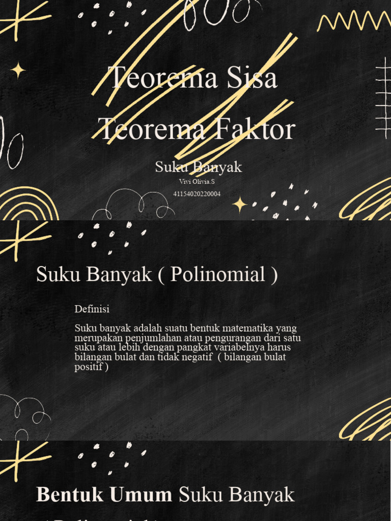 Polinomial (Teorema Sisa Teorema Faktor) | PDF | Metode & Bahan Ajar