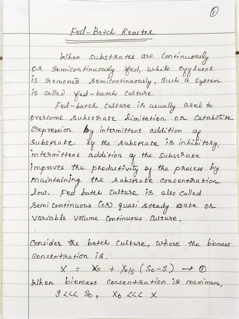 Performance Equation - Fed-Batch Reactor | PDF
